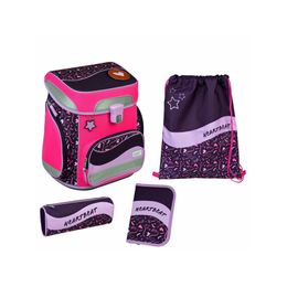 Scooli EasyFit Glow DIN - Schulranzen Set 5tlg. (Dotty Dolphin) in Heartbeat | Gr.: onesize