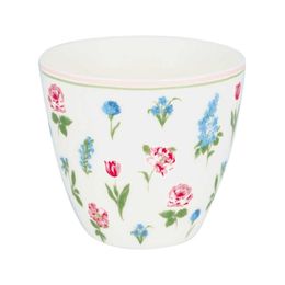 GreenGate Latte Cup Becher ESTRID Wei&szlig; mit Blumen | Gr.: onesize