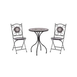 Beliani 3-tlg Bistro Set CARIATI in Schwarz | Gr.: onesize