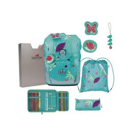 DerDieDas ErgoFlex Tiny - Schulranzen Set 5tlg. 900g (Deep Ocean) in Butterfly Garden | Gr.: onesize