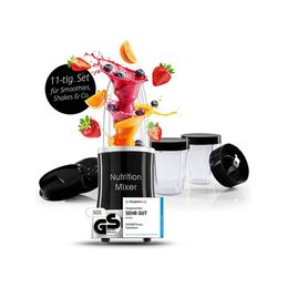 Gourmet Maxx Nutrition Mixer Deluxe 10-tlg. 1000W Edelstahl/schwarz Schwarz | Gr.: onesize