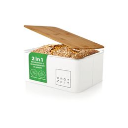 Lumaland Brotkasten Cuisine wei&szlig; mit Bambusdeckel Wei&szlig; | Gr.: onesize
