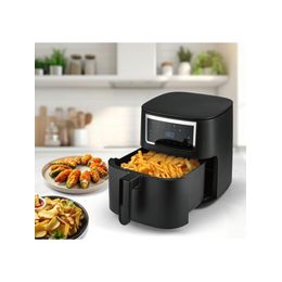 Gourmet Maxx Hei&szlig;luft-Fritteuse Digital 7l 1700W schwarz matt/Edelstahl Schwarz | Gr.: onesize