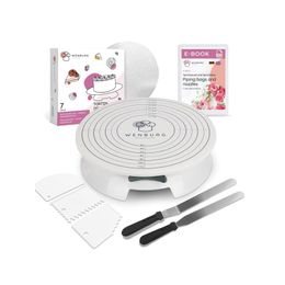Wenburg Torten-Dekoratiosset mit Kuchenst&auml;nder Chef Set Wei&szlig; | Gr.: onesize