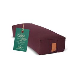 DoYourFitness Yoga-Bolster Paravati gef&uuml;llt Buchweizen braun eckig rot | Gr.: onesize