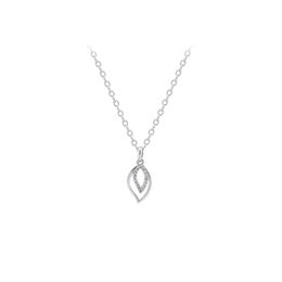 Alexander York Kette mit Anh&auml;nger LEAF ZIRKONIA rhodiniert in 925 Silber - 2-tlg. in silber | Gr.: onesize