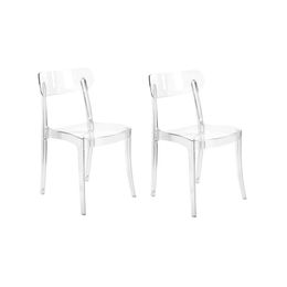 Beliani 2er-Set Bankettstuhl COVINGTON in Transparent | Gr.: onesize