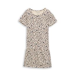 Tom Tailor Kleid M&auml;dchen Gr&ouml;&szlig;e 128/134 beige / hellbraun / schwarz