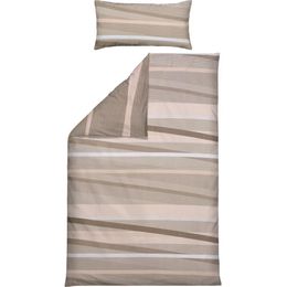 Erwin M&uuml;ller Erwin M&uuml;ller Seersucker Wendebettw&auml;sche in beige | Gr.: 155x240 cm (80x80 cm)