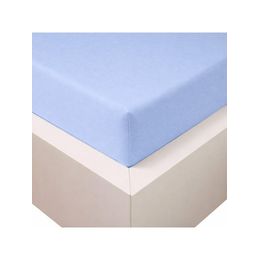 Traumschloss Premium Plus Edel-Jersey Spannbettlaken in mittelblau | Gr.: 140-160 x 200-220 cm