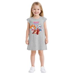 PAW PATROL Kleid Skye, Everest & Zuma Kleidchen mit kurzen &Auml;rmeln in grau | Gr.: 122/128