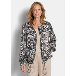 GOLDNER Satinjacke mit Aztekenmuster in stein / schwarz / gemustert | Gr.: 46