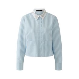 Oui Bluse in blue white | Gr.: 40