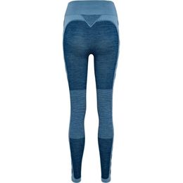 Hummel Sportleggings "Clea Seamless Mid Waist Tights" in Blau | Gr.: S