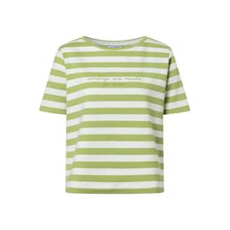 More & More More & More sportives Kurzarmshirt, gestreift in pistachio/offwhite | Gr.: 40