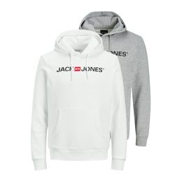 Jack & Jones Jack & Jones Sweatshirt / Hoodie Corp in Grau / wei&szlig; | Gr.: XL