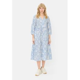 Camel Active Mittellanges Sommerkleid mit Allover-Print in Hellblau AOP | Gr.: XXL