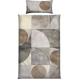 Erwin M&uuml;ller Erwin M&uuml;ller Mako-Satin Bettw&auml;sche in grau-beige | Gr.: 135x200 cm (80x80 cm)