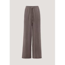 hessnatur Gewebe Hose Wide Leg aus reiner Bio-Baumwolle in mocca | Gr.: 38