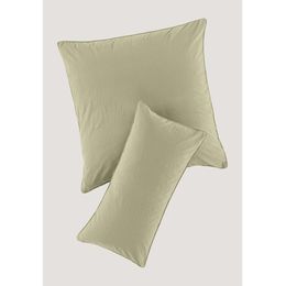 hessnatur Perkal Kissenbezug in pastelloliv | Gr.: 80-x-80-cm
