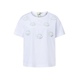 More & More More & More feminines Boxy-Materialmix-Shirt in white | Gr.: 42