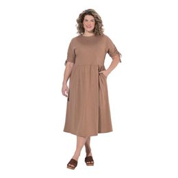 Ulla Popken Midikleid in hellbraun | Gr.: 50-52