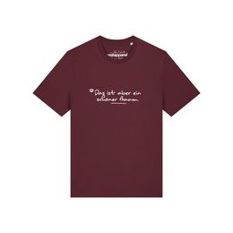 Watapparel T-Shirt 'Das Ist Aber Ein Sch&ouml;ner Baum' Damen Gr&ouml;&szlig;e XXXL bordeaux / wei&szlig;