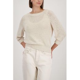 monari Pullover mit U-Boot-Ausschnitt und &frac34;-&Auml;rmeln in Champagne Beige | Gr.: 42