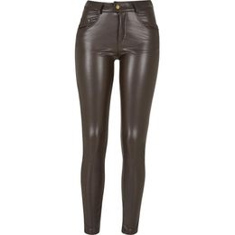 Urban Classics Trousers - Leather - Faux Leather in brown | Gr.: 27