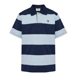 Hummel Shirt "Loose Striped Polo S/S Bee" in Blau | Gr.: 46-52