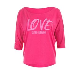 WINSHAPE 3/4-Arm Shirt Ultra Light mit Glitzer-Aufdruck MCS001 in deep pink/neon pink | Gr.: M