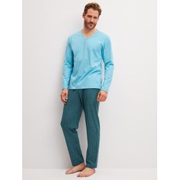 Calida Pyjama in retro blue | Gr.: M