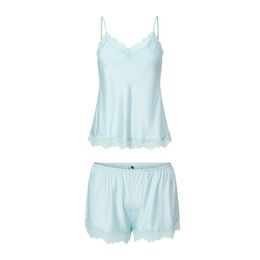 LINGA DORE satin top & short DAILY in Pastel blue | Gr.: XXL