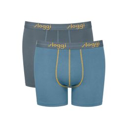 Sloggi Langer Boxer ' Blue Start ' Herren Gr&ouml;&szlig;e M blau / grau