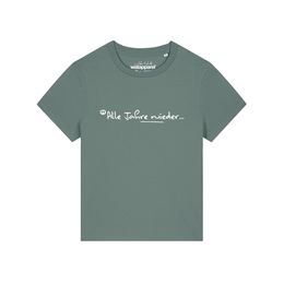 Watapparel T-Shirt 'Alle Jahre Wieder' Damen Gr&ouml;&szlig;e M schilf / wei&szlig;