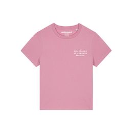 Watapparel T-Shirt 'Wir K&ouml;nnen Ja Freunde Bleiben' Damen Gr&ouml;&szlig;e M rosa / wei&szlig;