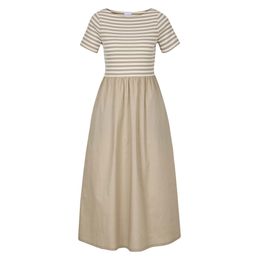 Madeleine Mode Madeleine Kleid Damen Gr&ouml;&szlig;e 48 beige / wei&szlig; Winterkleid