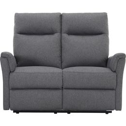 2-Sitzer Home Affaire "FINNARA,2-Sitzer,elelektrische Relaxfunktion in 2 Sitzen, USB A/C", anthrazit, B:128cm H:103cm T:88cm, 100% POLYESTER, Sofas, Liegefunktion 105-135, Federkern