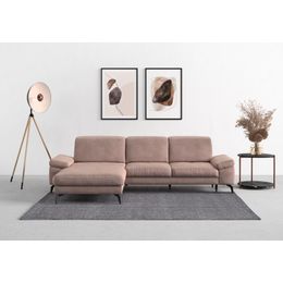 Sit & More Ecksofa SIT & MORE "Cabana L-Form", rosa (altrosa), B:301cm H:84cm T:195cm, 95% Polyester, 5% Polyamid, Sofas, Ecksofa, Recamiere, wahlweise mit Sitztiefen-, Armlehnen- und Kopfteilfunktion