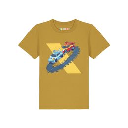 Watabout.kids T-Shirt 'Racing Car' Jungen Gr&ouml;&szlig;e 116 himmelblau / ocker / dunkelgelb / rot