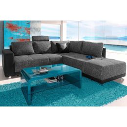 Jockenh&ouml;fer Ecksofa JOCKENH&Ouml;FER GRUPPE "Orlando L-Form, B: 257 cm", schwarz, B:257cm H:82cm T:215cm, Softlux-Kunstleder, im Korpus;Farbe greige: Struktur (45% Polyacryl, 35%Polyester, 20%Baumwolle);Farbe petrol: Struktur in Sitz und Kissen (87% Polyester, 13%Polyacryl);Alca Top (100% Polyester), im Korpus;Alle Farben au&szlig;er greige + petrol: Struktur in Sitz und Kissen (65% Polyacryl, 35% Polyester), Sofas, Eck