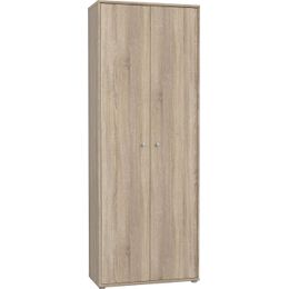 Schuhschrank FORTE "Tempra, Mehrzweckschrank, 2 T&uuml;ren, Einlegeb&ouml;den, H&ouml;he 197,5 cm", braun (sonoma eiche), B:73,7cm H:197,5cm T:34,8cm, Dekorfolie, FSC-zertifizierter Holzwerkstoff, Schr&auml;nke, Schuhschrank, Breite 73,7 cm