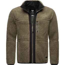Pl&uuml;schjacke Ragwear "Noory", Herren, Gr. L (52), braun, Pl&uuml;sch, Material: 100% Polyester, gerade h&uuml;ftlang, hoch geschlossener Ausschnitt, &Auml;rmel ohne &Auml;rmelschlitz abgesteppte Kante, Jacken, Herren Basic Teddy-Fleece Jacke