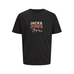 Jack & Jones Print-Shirt JACK & JONES "JORCANGGU TEE SS CREW NECK FST", Damen, Gr. M, schwarz, Jersey, Obermaterial: 100% Baumwolle, bedruckt, regular fit taillenbedeckt, Rundhals, gerader Abschluss, Shirts, mit Logoprint