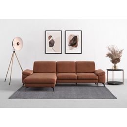 Sit & More Ecksofa SIT & MORE "Cabana L-Form", rosa (kupfer), B:301cm H:84cm T:195cm, 95% Polyester, 5% Polyamid, Sofas, Ecksofa, Recamiere, wahlweise mit Sitztiefen-, Armlehnen- und Kopfteilfunktion