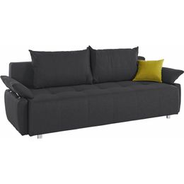 Schlafsofa Collection AB "3-Sitzer, Funtastic", grau (anthrazit), B:212cm H:84cm T:96cm, Zierkissen: 100% Polyester;Struktur (100% Polyester);Kunstleder SOFTLUX;Microfaser PRIMABELLE (100% Polyester), Sofas, Schlafsofa, inkl. Bettfunktion, Bettkasten, Federkern, Frei im Raum stellbar, Topseller