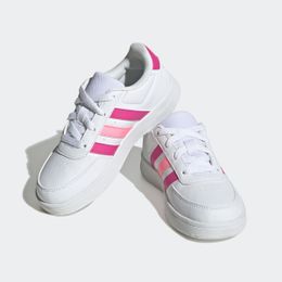 Sneaker adidas Sportswear "BREAKNET LIFESTYLE COURT LACE", M&auml;dchen, Gr. 35, wei&szlig; (cloud wei&szlig;, lucid fuchsia, beam pink), Synthetik, Textil, Schuhe Sneaker, f&uuml;r Kinder & Jugendliche