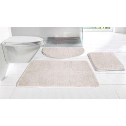 Badematte OTTO HOME "Inga, Badezimmer Teppich, Badvorleger" Gr. 8, grau (hellgrau), H:20mm, Polyester, Badematten, Badematte, Badteppich, unifarben, weich, als halbrund und rechteckig erh&auml;ltlich