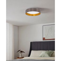 OTTO HOME LED Deckenleuchte "Merryn", braun (cappuccino gold), 1, &Oslash; 38cm H: 9cm, 1 Stk., Leuchten, Deckenlampe &Oslash;38 x H9 cm mit Textil-/Stoffschirm, CCT, Fernbedienung, LED Deckenleuchte