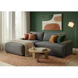 Ecksofa Trendmanufaktur "Fordon, Schlafsofa mit Bettkasten, Couch in L-Form, Breite 250 cm", grau (anthrazit), B:250cm H:82cm T:167cm, 100% Polyester, Sofas, Ecksofa, in Struktur fein LEO, haustierfreundlich, anthrazit, Recamiere links
